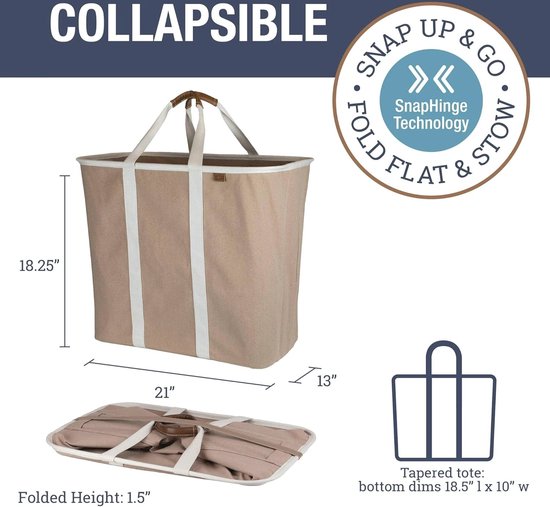 Opvouwbare wasmand set van 2 - XL pop-up caddy voor kleding en opslag | bol