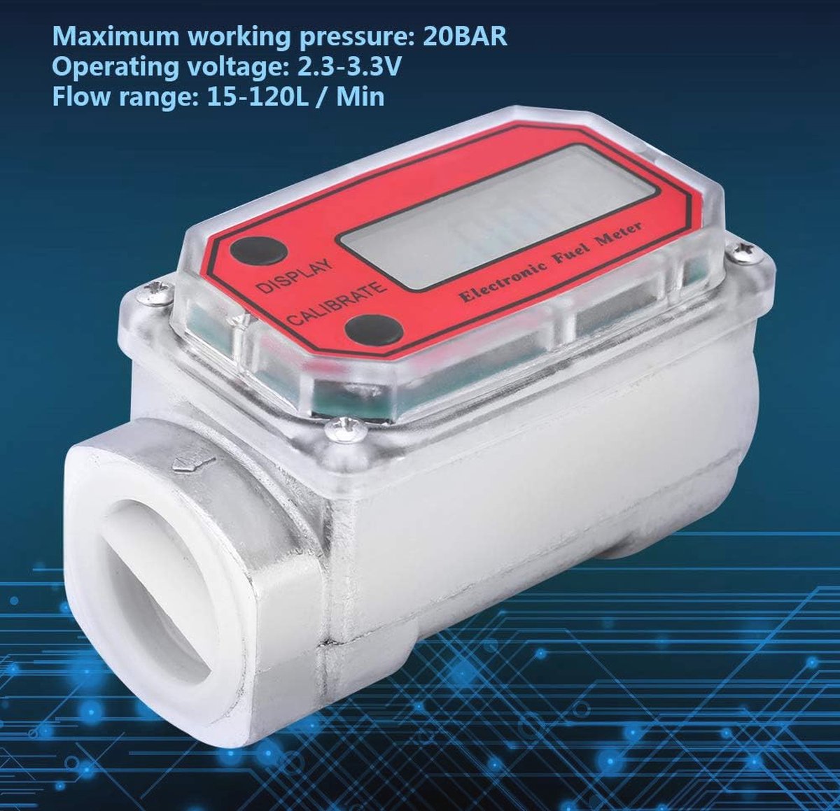 Nauwkeurige Debietmeter Brandstofmeter Digitaal Display Flowmeter ...