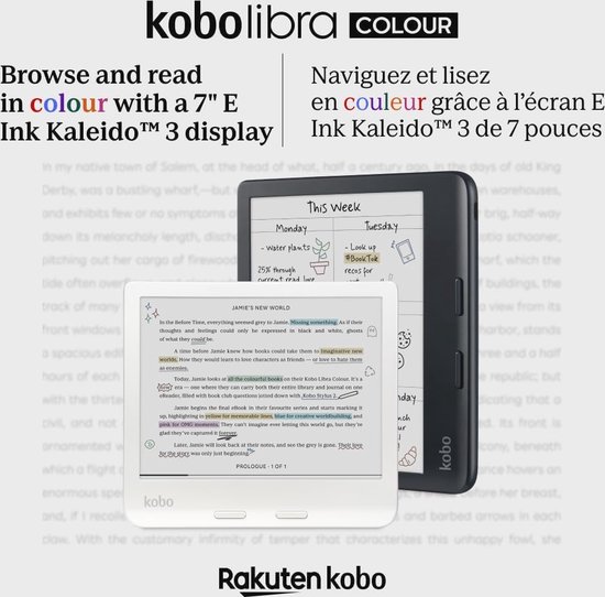 E-reader met 7 inch E-Ink Kaleido 3 Display | Instelbare ...