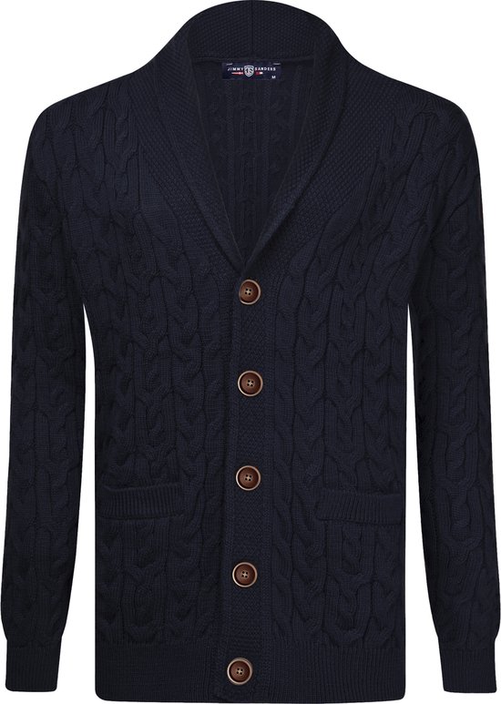 Jimmy Sanders Cardigan - Vest Heren Navy - L | bol
