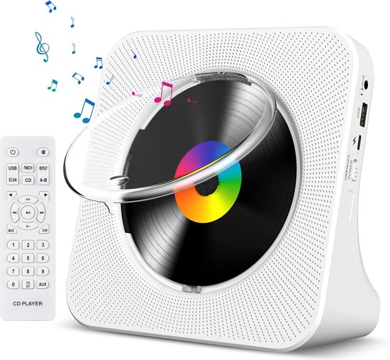 CD Speler met Bluetooth - Draagbare CD Speler - Desktop en Wandmontage ...