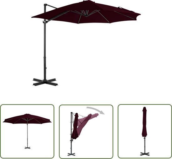 The Living Store Zweefparasol Rood - Parasoldoek van uv-beschermend ...