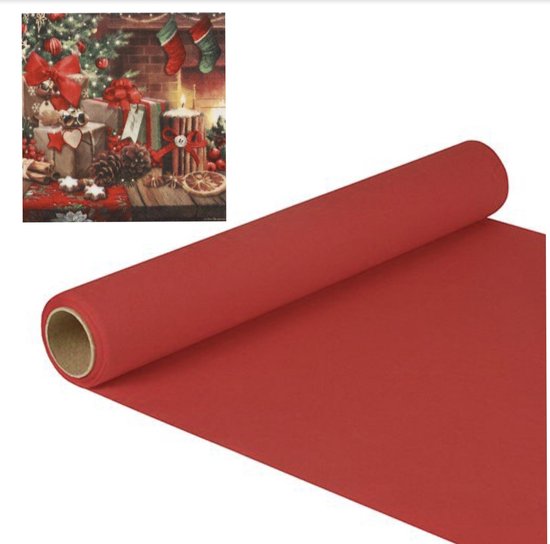 Tafelloper papier "ROYAL Collection" 5 m x 40 cm rood (1 rol) en 20 x ...