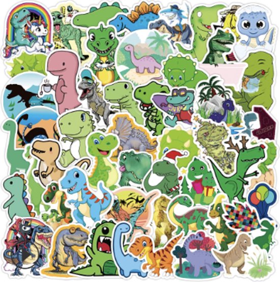 Dino Stickers - 50 stuks - Vinyl - Bullet Journal Stickers | bol