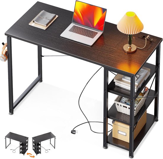 Bureau Klein 100 x 40 x 75 cm - Computer Tafel met 3 Stopcontacten en ...