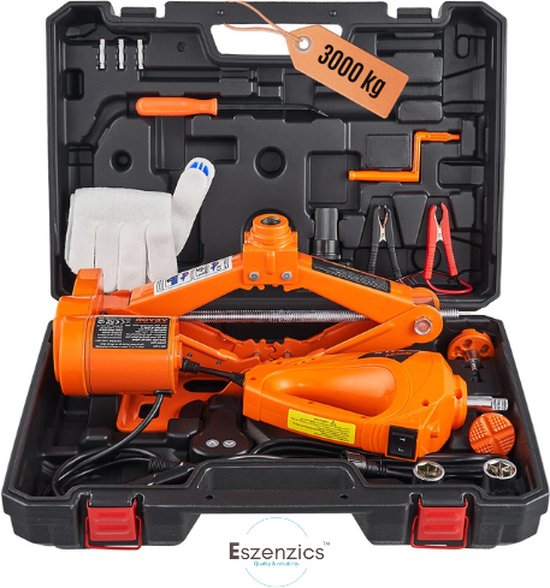 Eszenzics™ Autokrik Elektrisch - Tot 3000kg - 13-42cm - 180W - Set incl ...