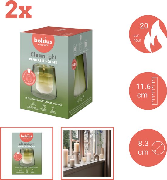 Bolsius - Clean Light - Geurkaars - Starterkit - Gardenia & Fig ...