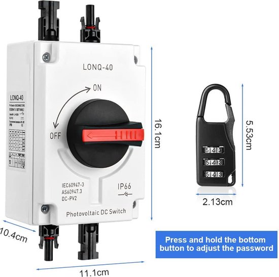 Disconnect Switch Fuse Automatic 32 A 1200 V DC Separation Switch PV ...