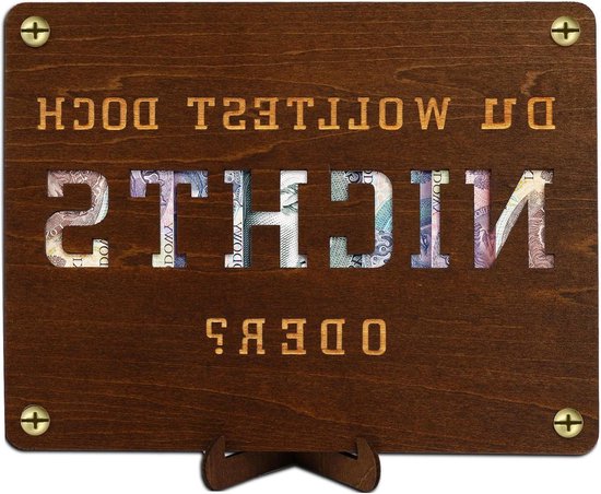 Wooden Money Gift with Stand - Creative Birthday Gifts & Greeting Cards ...