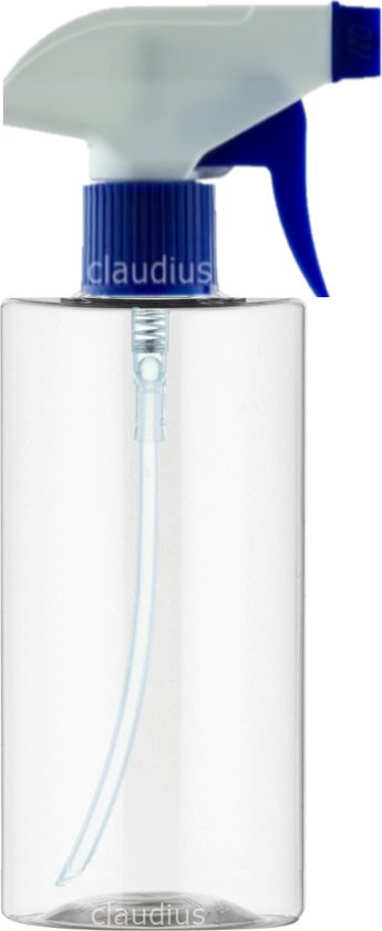 Lege Plastic Fles 500 ml PET - Transparant - met blauwe spraykop - set ...