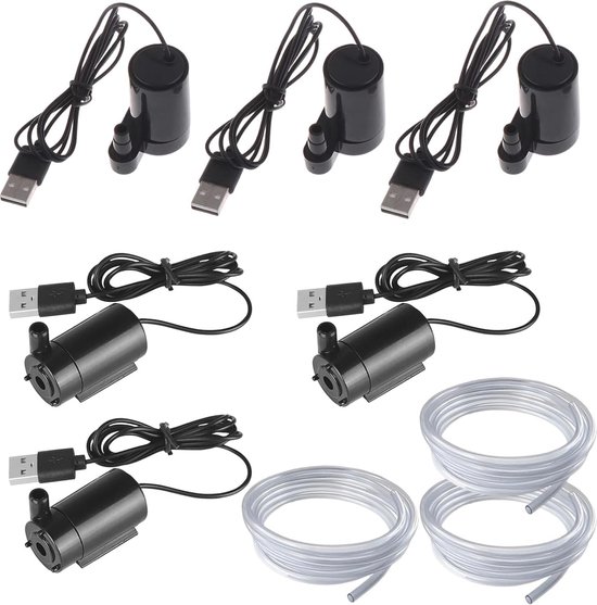 Mini Waterpomp voor Aquarium en Fonteinen - 4 Stuks USB Dompelpomp voor ...