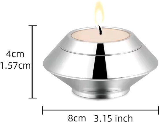 Akerz Mini urn zilver waxinelichthouder - inclusief waxinelichtje ...
