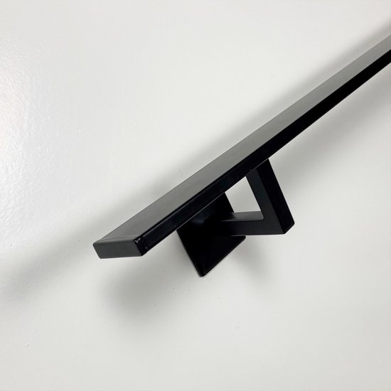 Zwarte Stalen RVS Trapleuning – Plat (40 x 10 mm) – Lengte: 100 cm ...