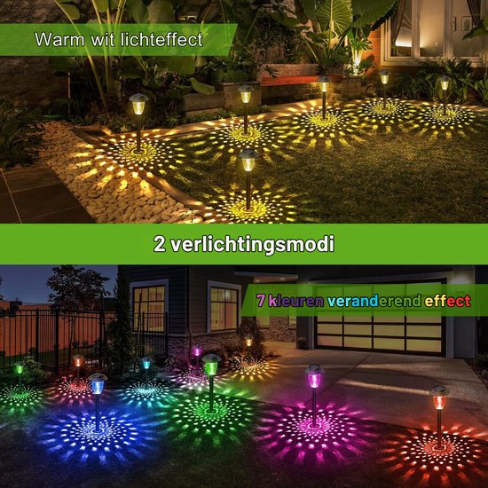 8-Delige Set Solarlampen Voor Buiten - Waterdichte Solarverlichting Met ...