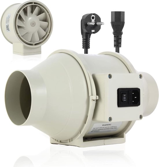 Buisventilator 100 mm - Stil Inline Afvoerventilator voor Badkamer en ...
