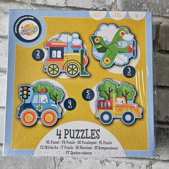 Kinder leg puzzel, gevormde puzzel, 2 3 4 en 5 stukjes, Voertuigen | bol