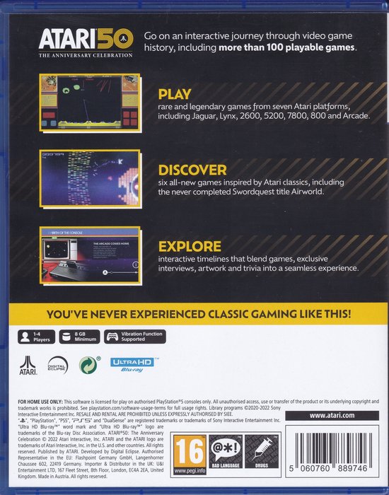 Atari 50 The Anniversary Celebration PS5 | Games | bol