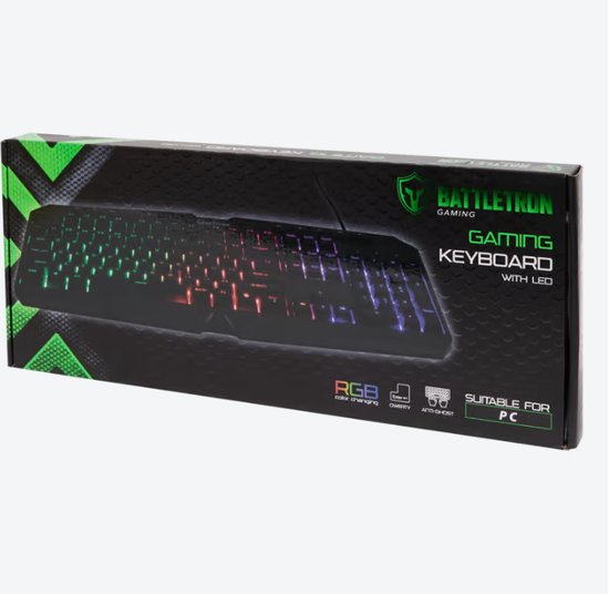 Battletron Gaming Toetsenbord - voor pc - Multicolor LED - Anti ...