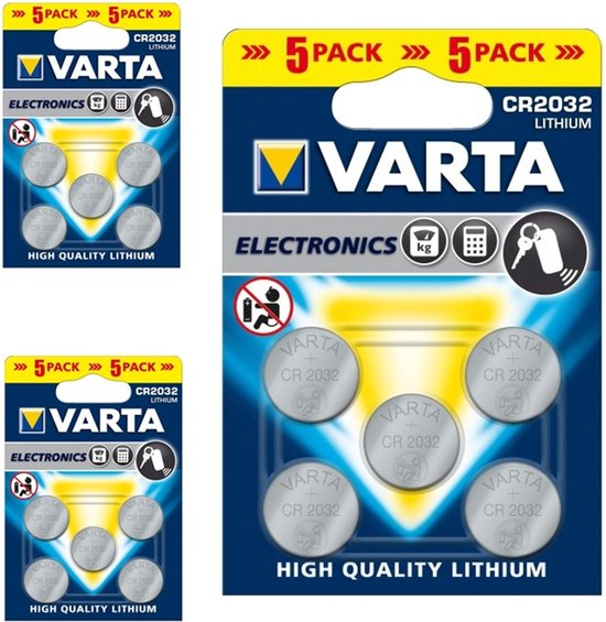VARTA CR2032 3v lithium knoopcel batterij - 15 Stuks (3 Blisters a 5 stuks) | bol