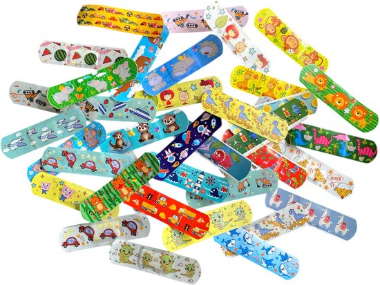 Vrolijke kinder pleisters | 75 stuks | waterbestendige pleister ...