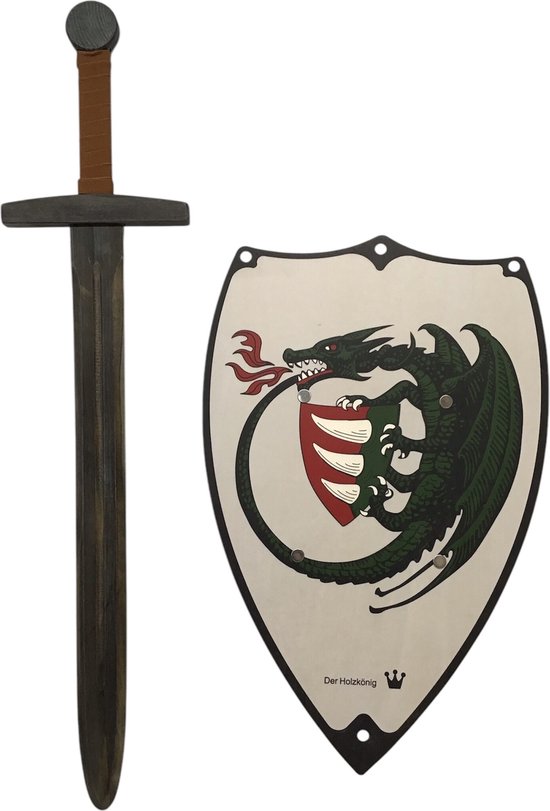 houtenzwaard en Ridderschild Draak kinderzwaard ridderzwaard schild ...