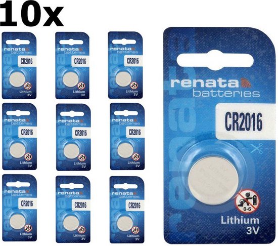 Renata CR2016 3V 90mAh Lithium knoopcel - 10 Stuks | bol