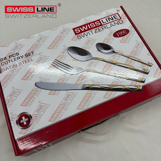 Swiss Line Switzerland - luxe bestekset - 24 delig - Zilver/Goud | bol