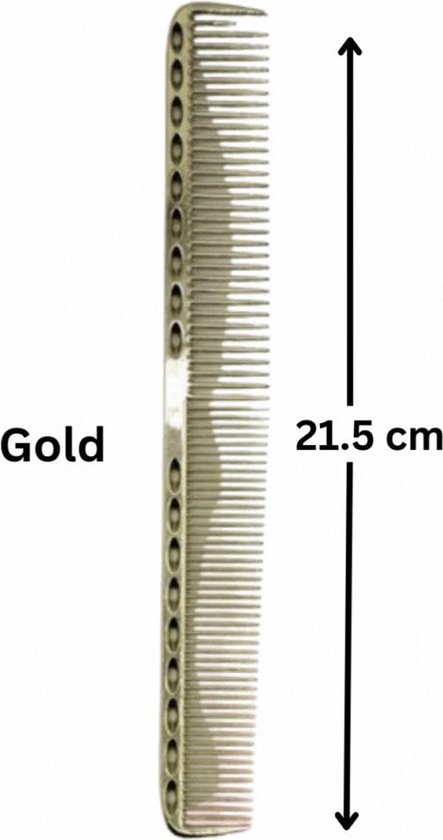 Aluminum Comb - 21.5 cm Gold for Barbers and Professional Salon | bol