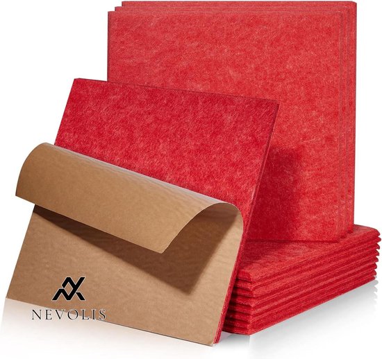Nevolis Square Acoustic Plates Self Adhesive 12 Pieces High Density ...