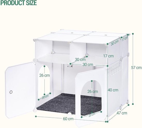 Equivera Kattenbak Kast - Kattenkast - Kattenbak Ombouw - Kattenbakkast ...