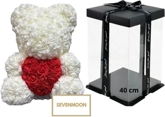 Teddy Beer - Rozen| Wit | Bloemen |Valentijn | Valentijnsdag ...