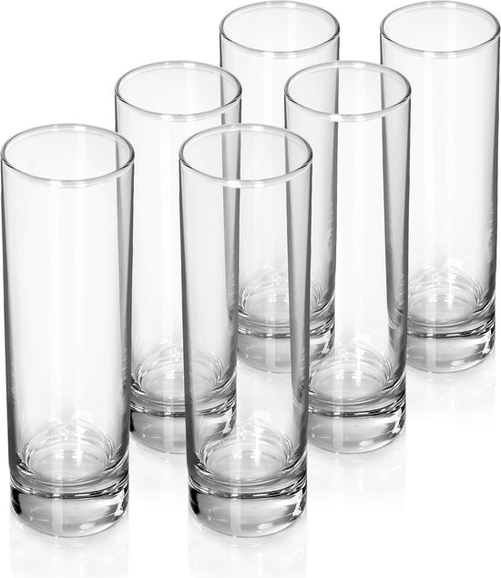 Set van 6 drinkglazen, longdrinkglazen, 280 ml, vaatwasmachinebestendig | bol