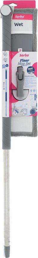 Sorbo Floor Mop Set - RVS Steel - Microvezel Dweil - Steel 160 cm | bol