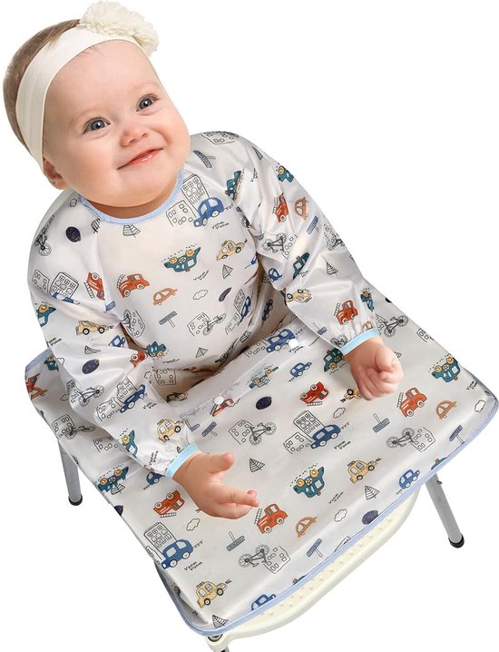 Waterdichte Baby Slab met Lange Mouwen en Afneembare Hoge Stoel ...