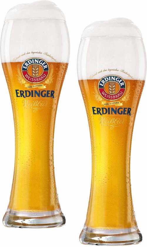 Erdinger Bierglazen Weizen - 500 ml - 2 stuks | bol