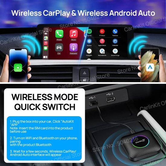 Carlinkit - CPC200-Tbox - Auto Multimedia Speler - met 13 inch LED - Carplay - 8-Cores... | bol