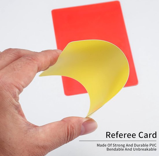 Scheidsrechterkaartenset – Rode en Gele Kaarten met Trainerfluitje en ...