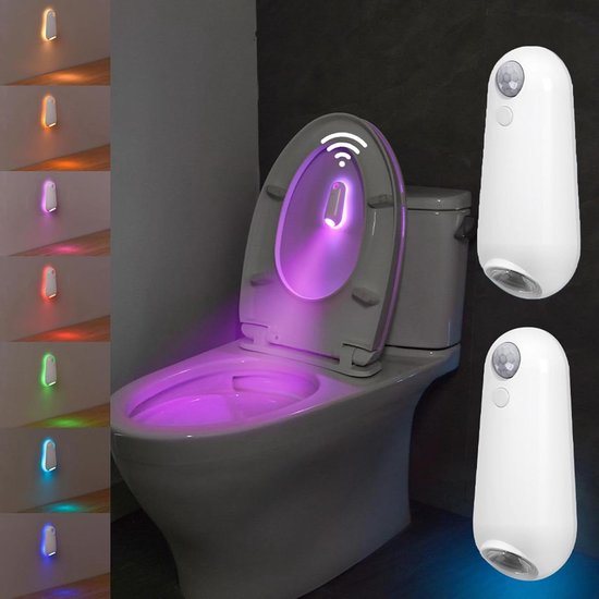 WC-nachtlampje met bewegingsmelder oplaadbaar - set van 2 - toiletlicht ...