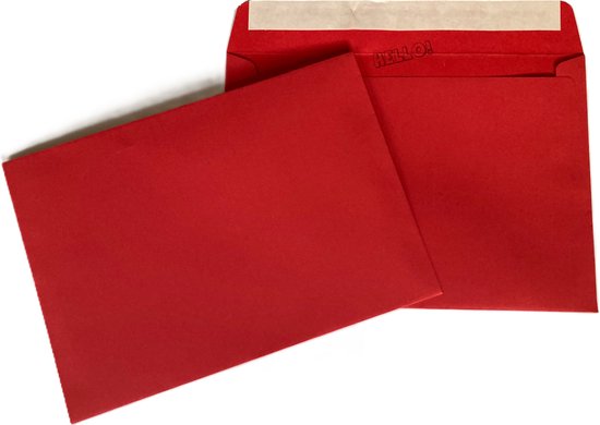 Hello! - Envelop Rood - C5 | A5 formaat - Striplock Sluiting - 162 x ...