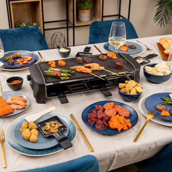 Princess Gourmetstel - Raclette 8 personen - Grill & Bakplaat - 1400W ...