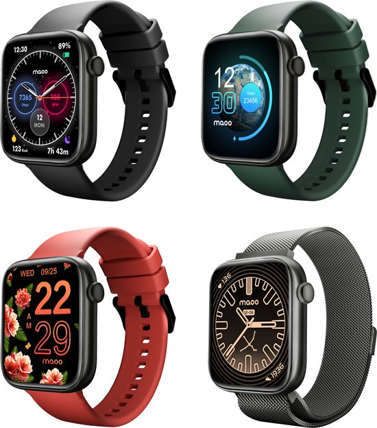 Maoo ProWatch AMOLED Smartwatch Dames en Heren - Milanese Bandje en 3 ...