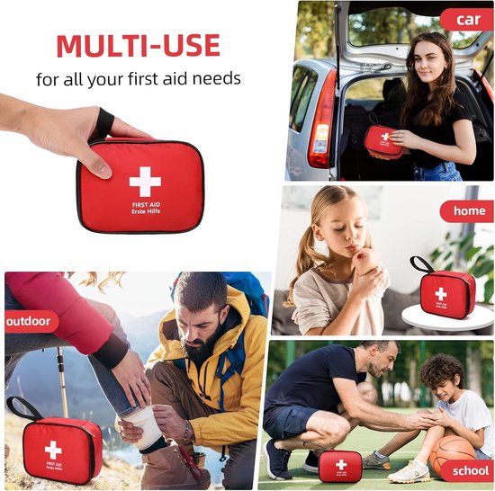 PolkaHome Mini EHBO kit, Kleine EHBO set 90 Stuks, Perfect voor Buiten ...