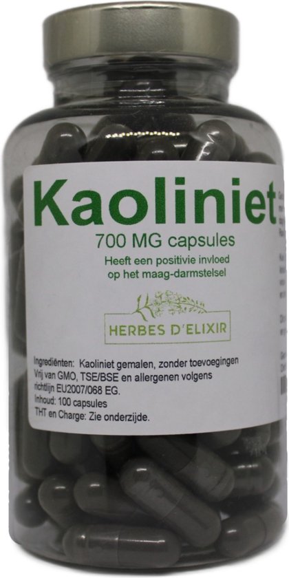 Herbes D'elixir Kaoliniet Capsules - 700mg per capsule - 100 Stuks ...