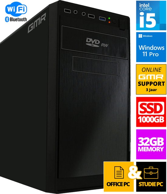 Intel Compleet Desktop PC | Intel Core i5 | 32 GB RAM | 1 TB SSD | DVD ...