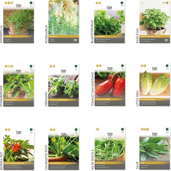 Italiaanse moestuin - 12 soorten groente- en kruidenzaden – Zadenpakket ...