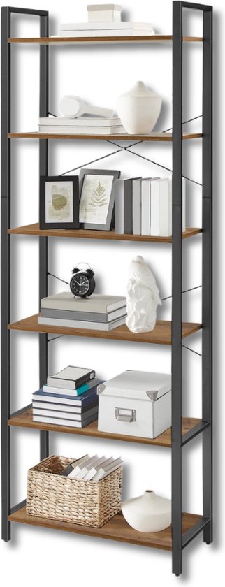 O'DADDY Stellingkast - Boekenkast met 6 planken - Industrieel design ...