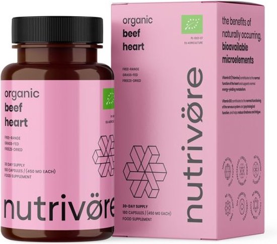 Nutrivore Orgaan Supplement Organic Beef Heart BIO gevriesdroogd runder ...