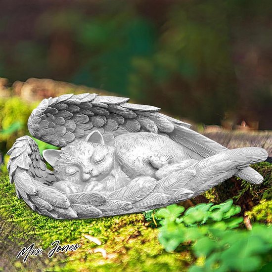 Mrs. Jones Kat-hond engel tuindecoratie figuur dierenbeeld - graf ...