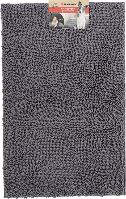 Droogloopmat Fluffy Rechthoekig Grijs 100.5x63x2.5cm | bol