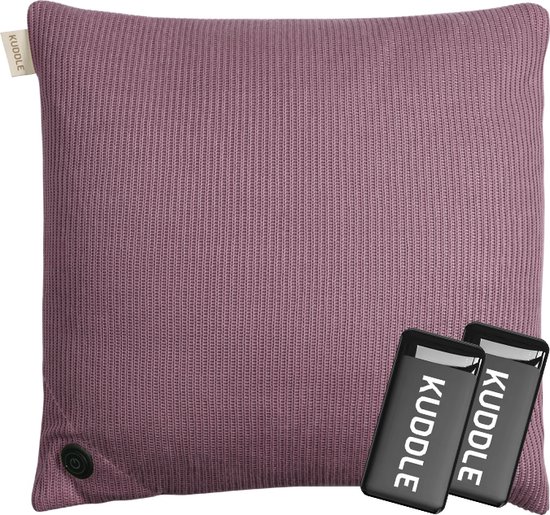 Kuddle Warmtekussen Oplaadbaar - Gebreid 'Old Pink' 45x45cm - Draadloos & Elektrisch -... | bol